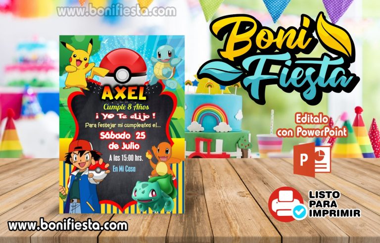 Invitación para Pokemon 02 – Boni Fiesta