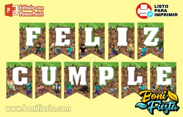 Banderín de Minecraft – Boni Fiesta