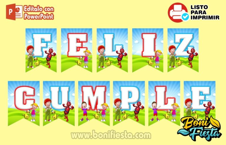 Kit Imprimible de Biper y sus Amigos Editable en Powerpoint – Boni Fiesta